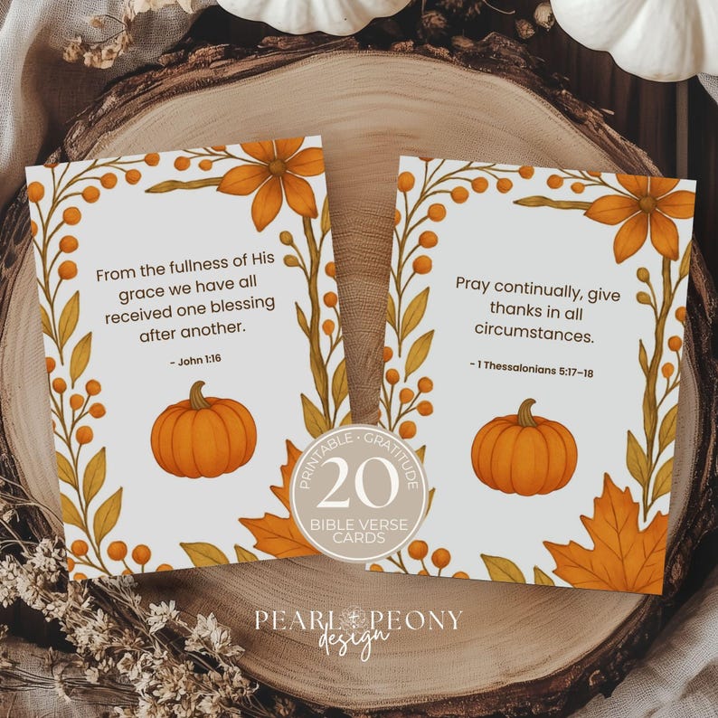 PRINTABLE Bible Verse Gratitude Cards, Fall Scripture Affirmation Deck ...