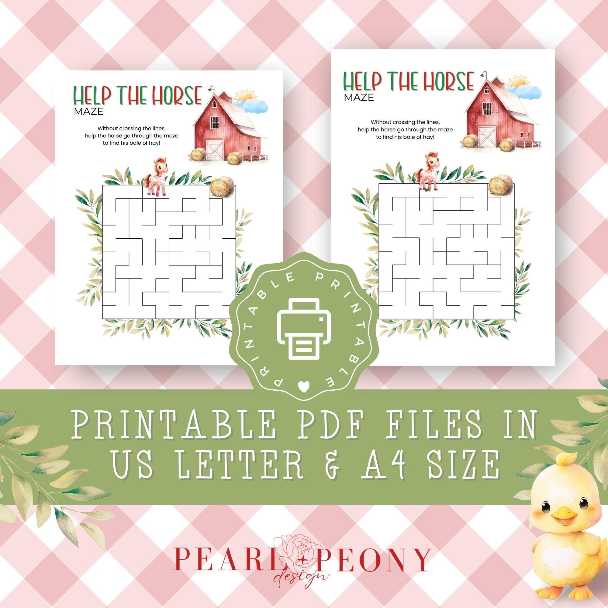PRINTABLE Farm Animal Activity Pack for Kids, Crossword Puzzle, Word ...