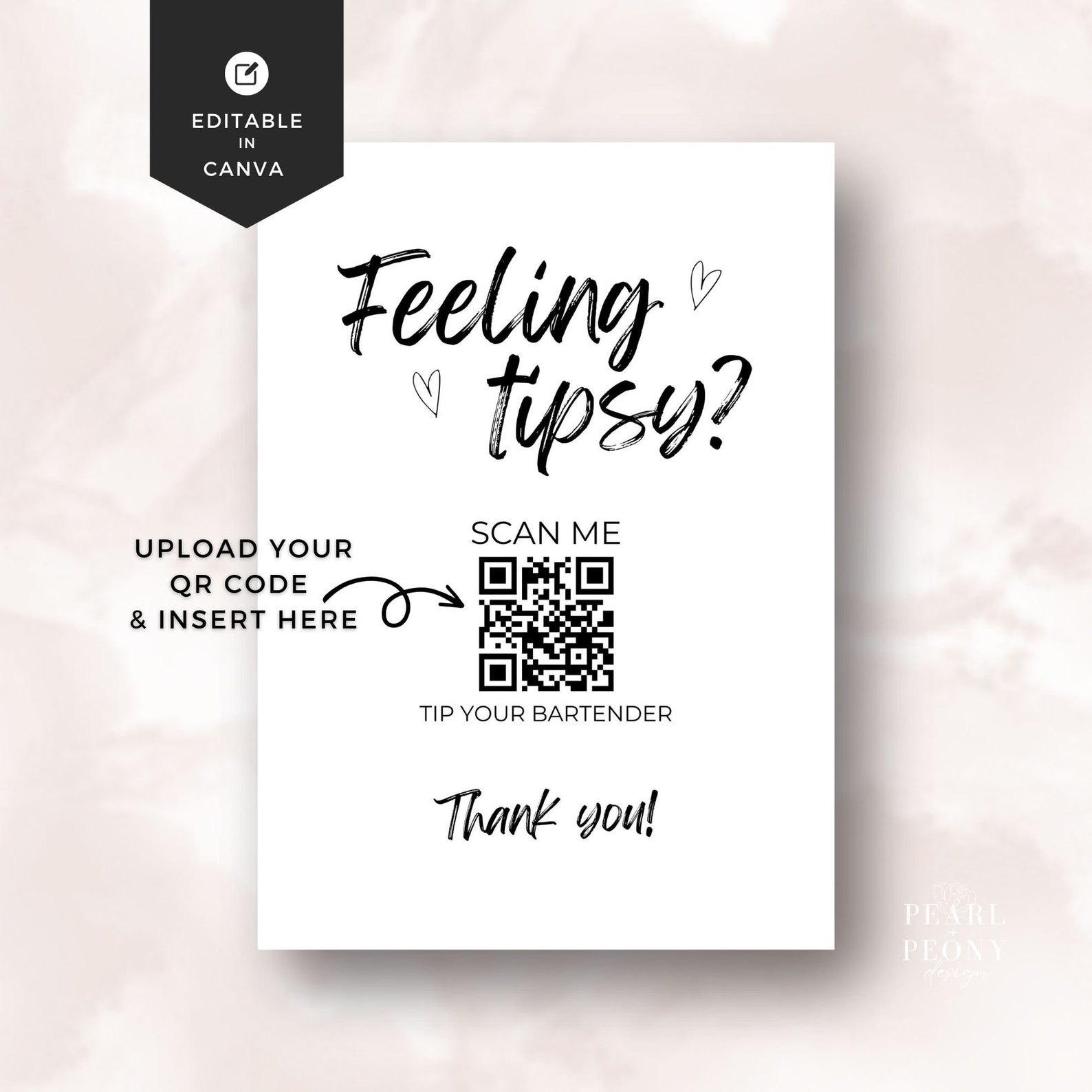 PRINTABLE Feeling Tipsy Sign Template Tip Your Bartender - Etsy