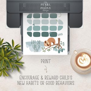 PRINTABLE Cute Sloth Reward Chart, Kids Chore Chart, Routine Sticker ...