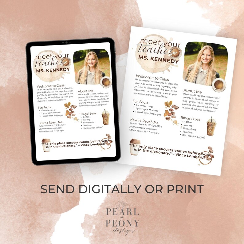 EDITABLE Meet the Teacher Template, Back to School Flyer, Boho Coffee ...