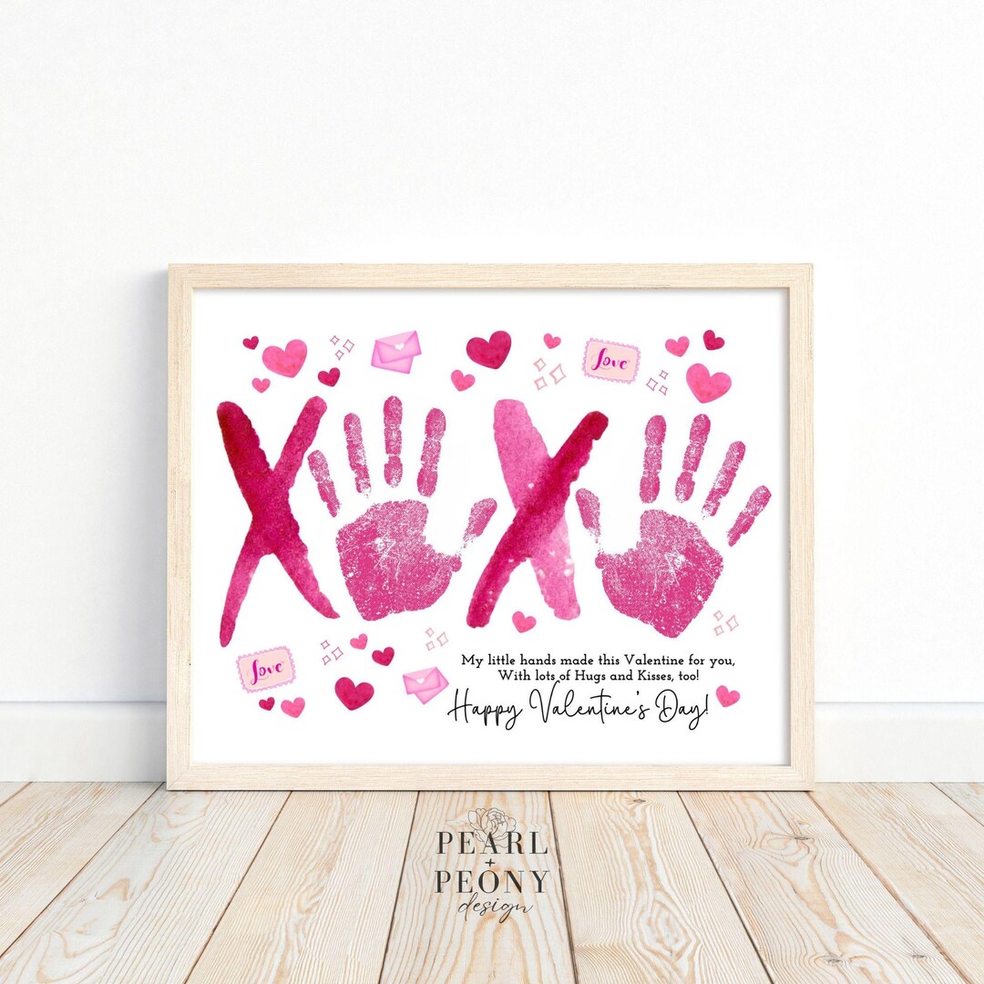 PRINTABLE Valentines Day Handprint Art Craft Project, Keepsake Art ...