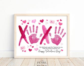 PRINTABLE Valentines Day Handprint Art Craft Project, Keepsake Art ...
