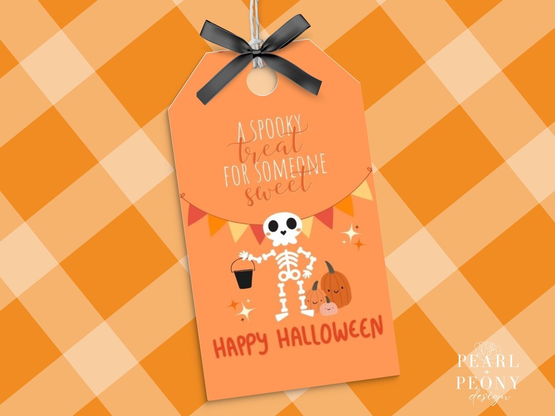 PRINTABLE Halloween Treat Tag, Classroom Party Trick or Treat Favor Tag ...