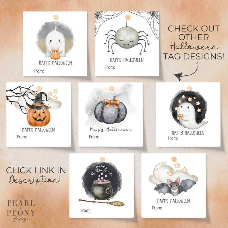 PRINTABLE Cute Halloween Gift Tag, Printable Teacher Classroom Party ...