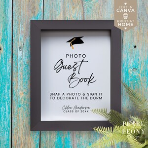 Graduation Photo Guest Book Sign Template | Photo Guestbook Sign ...