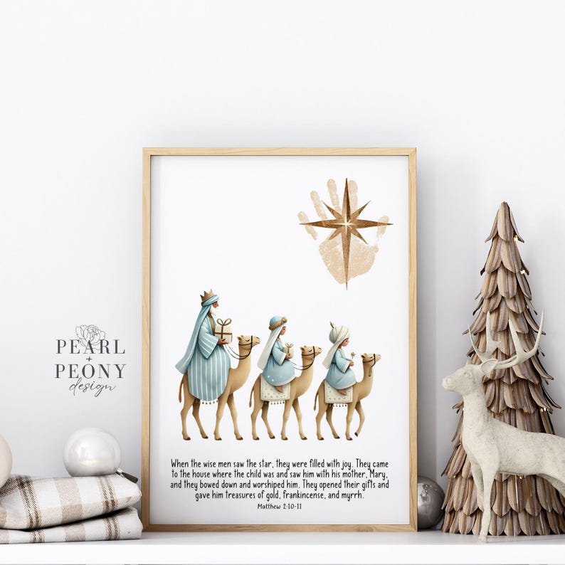 PRINTABLE Christian Christmas Handprint Art Craft, Nativity Bible Verse ...