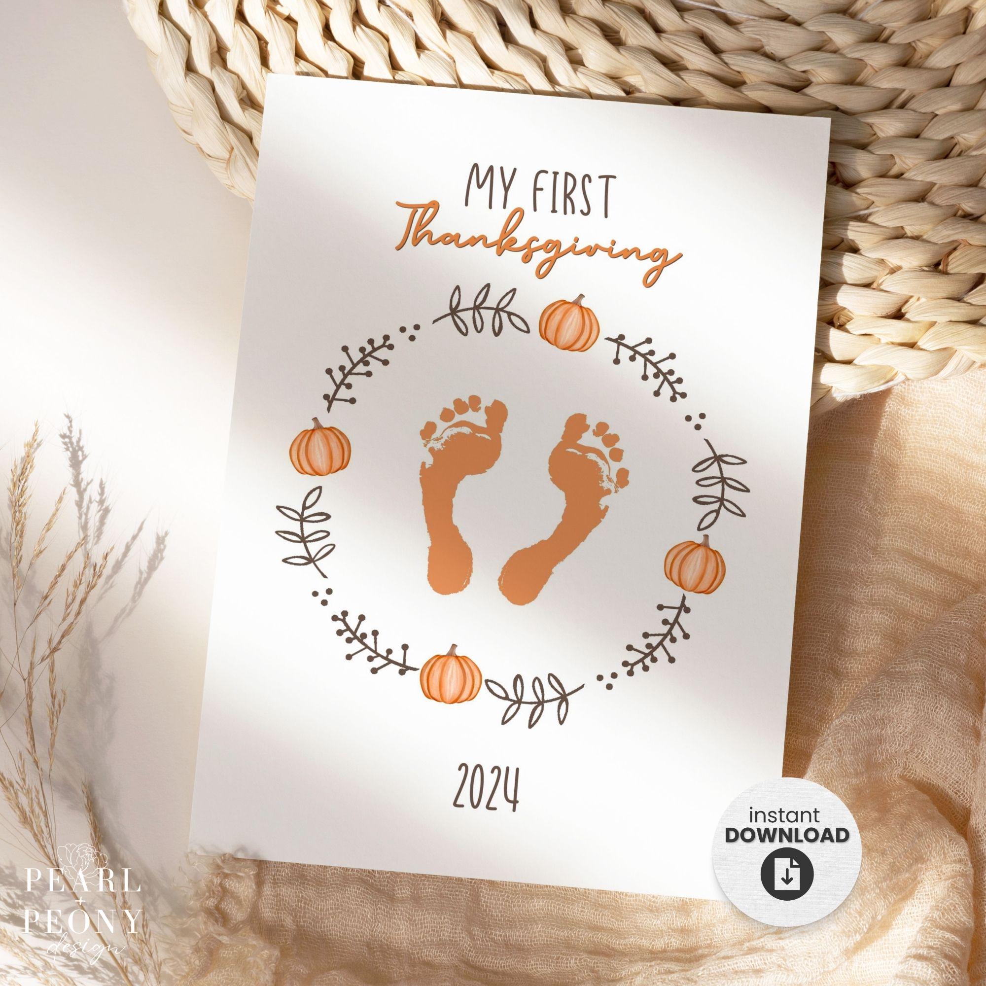 PRINTABLE Baby First Thanksgiving Handprint Art Keepsake 2024, DIY ...