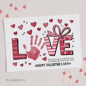 PRINTABLE Valentines Day Handprint Art Craft Project, Keepsake Art ...