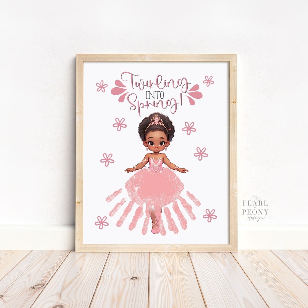 PRINTABLE African American Princess Ballerina Dancer Handprint Art ...