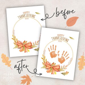 PRINTABLE Thanksgiving Handprint Art Craft, DIY Handprint Fall Art ...