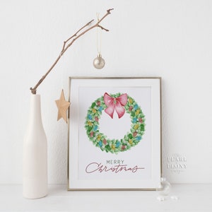 PRINTABLE Christmas Handprint Art, Wreath Thumbprint Craft, Preschool ...