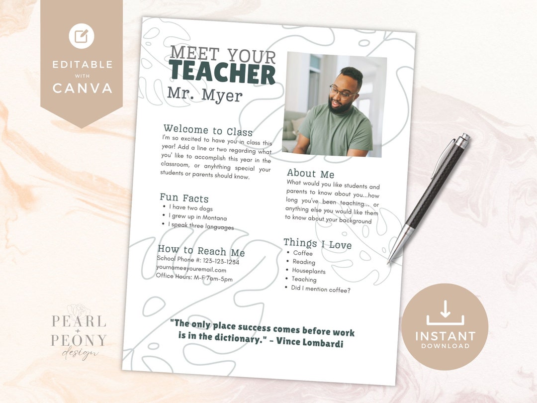 EDITABLE Meet the Teacher Template, Back to School Flyer, Teacher ...