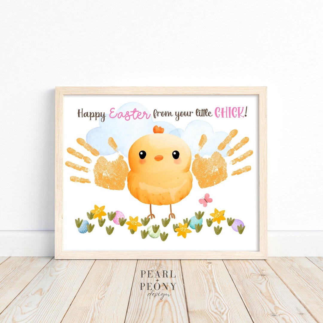 PRINTABLE Easter Handprint Art Craft for Kids, Chick Keepsake Art ...