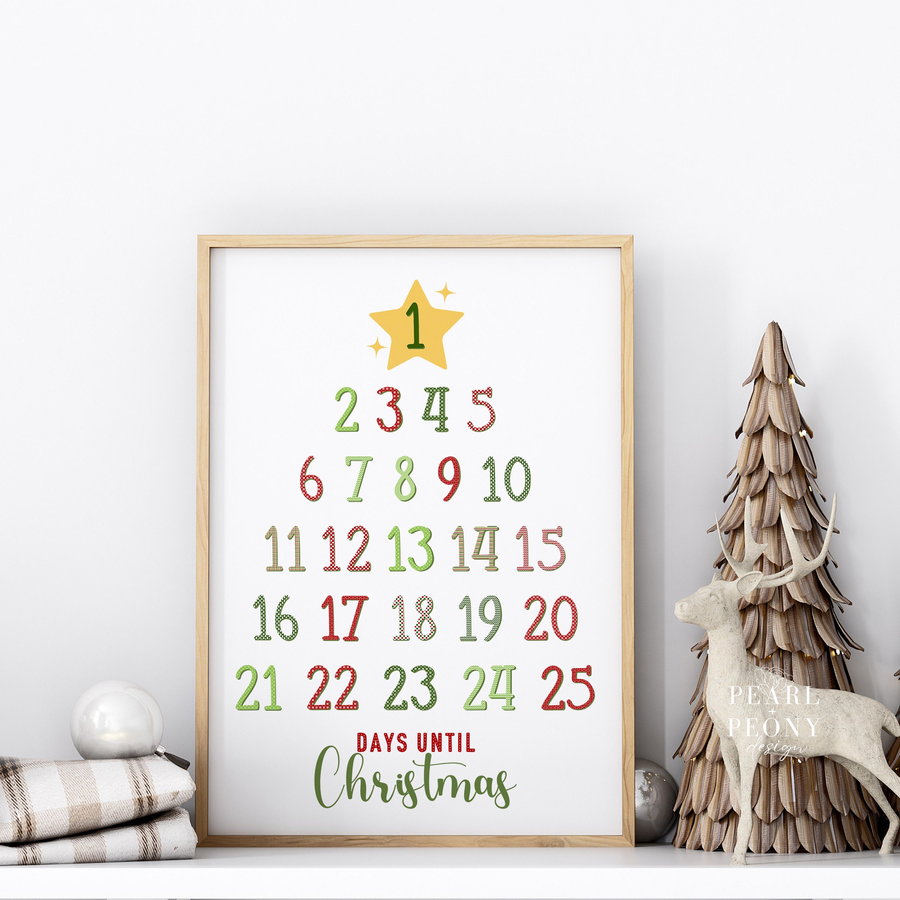 PRINTABLE Christmas Countdown Calendar, Trendy Days Until Christmas ...