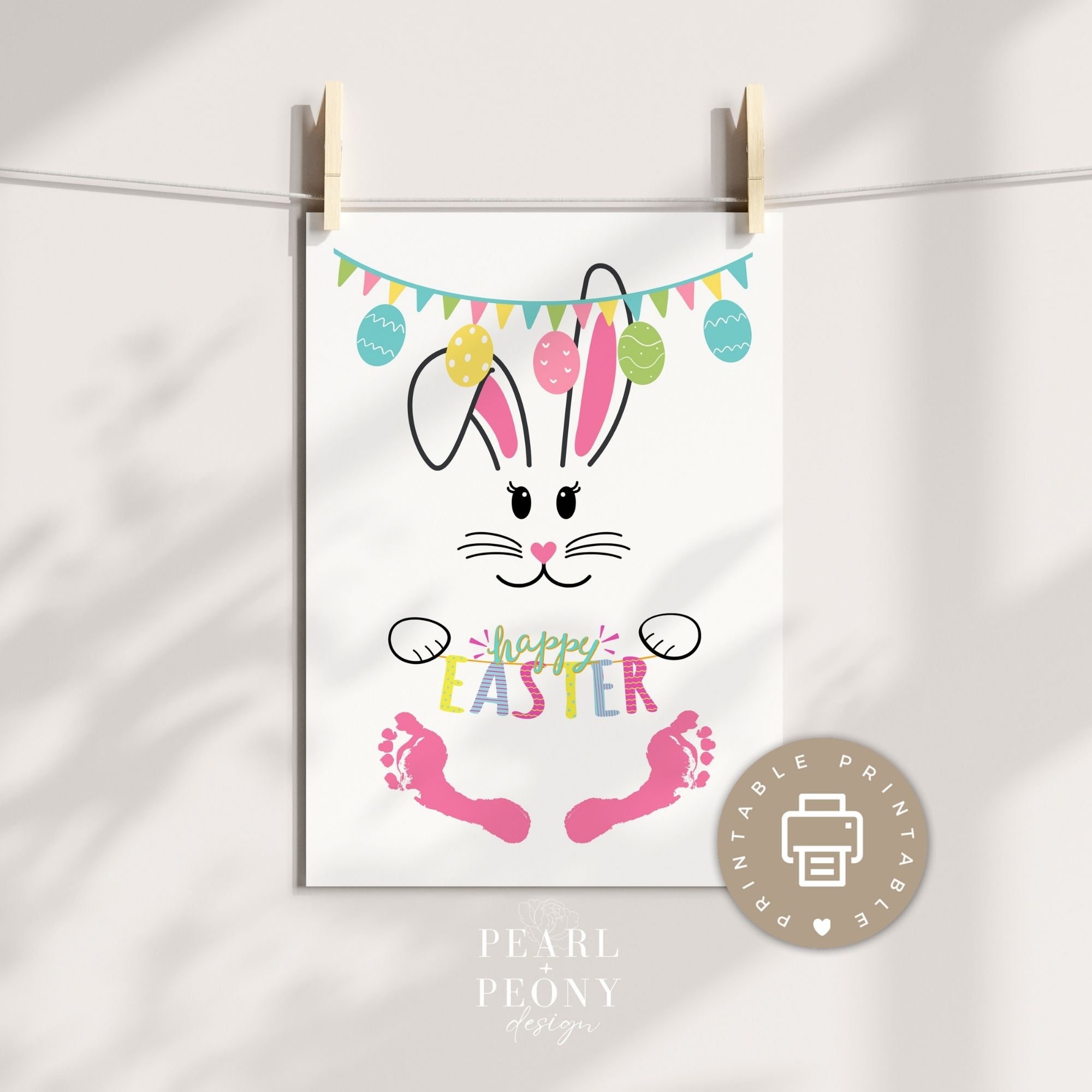PRINTABLE Easter Handprint Art Craft for Kids, Footprint Keepsake Art ...