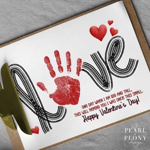 PRINTABLE Valentines Day Handprint Art Craft for Kids, Keepsake Art ...