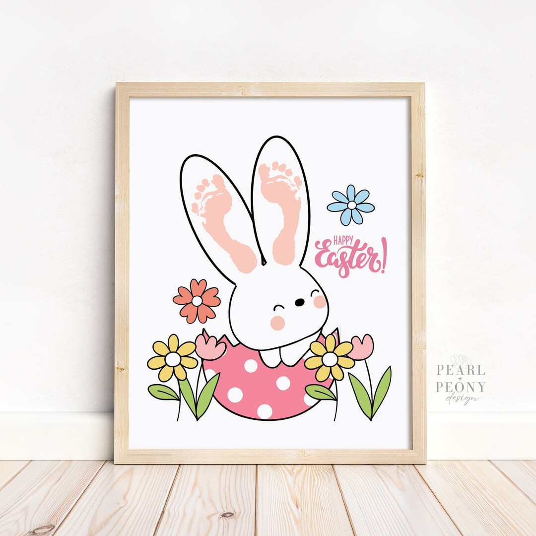 PRINTABLE Easter Handprint Art Craft for Kids, Footprint Keepsake Art ...