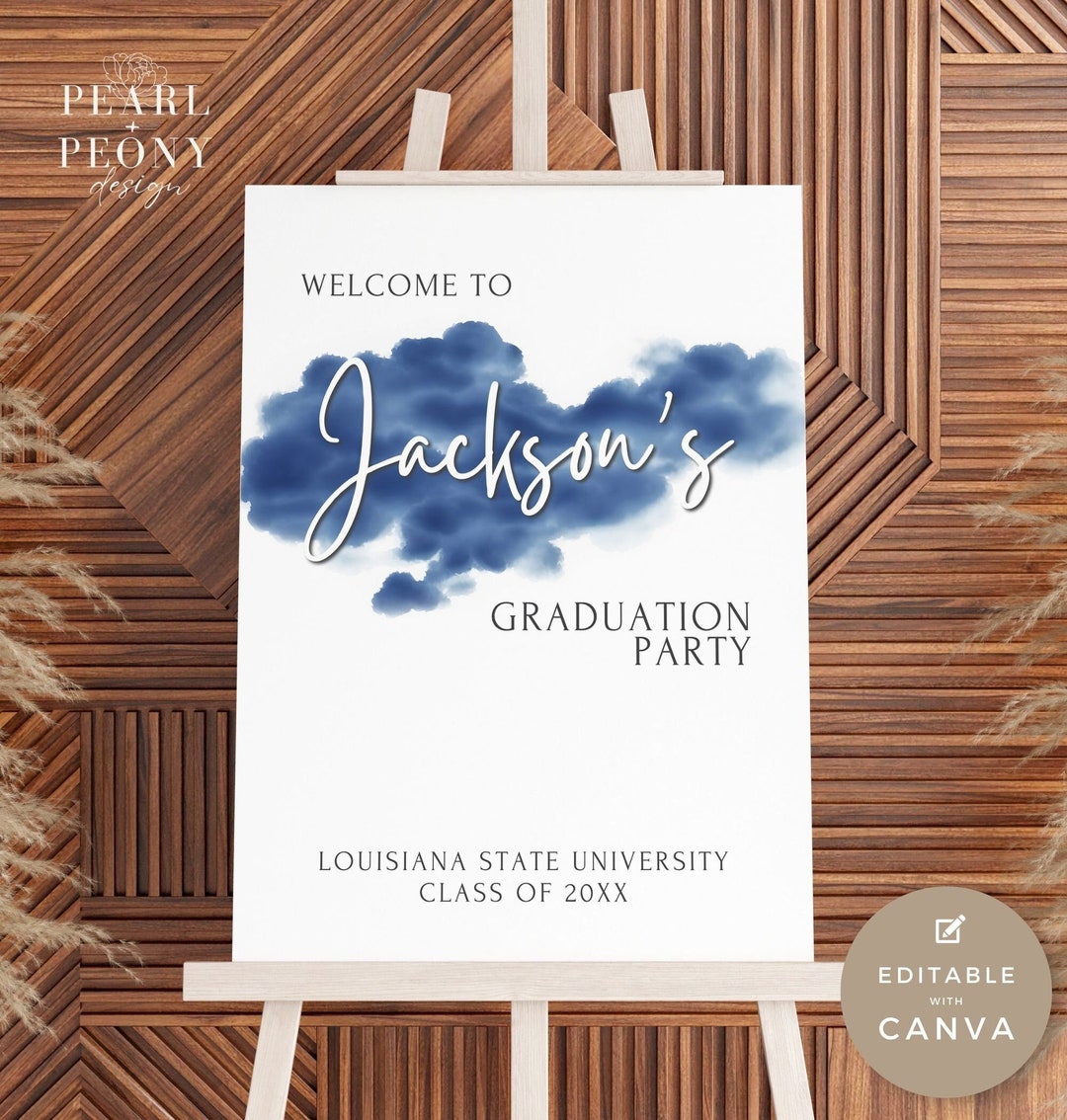 EDITABLE Graduation Party Welcome Sign Template | Modern Graduation ...