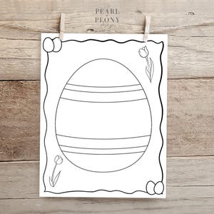 PRINTABLE Easter Egg Coloring Page, DIY Egg Decorating Sheet, Toddler ...