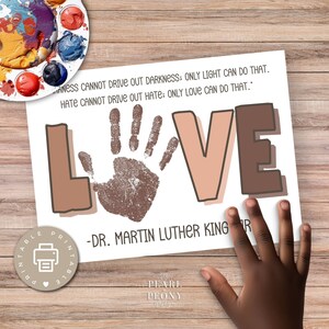 PRINTABLE MLK Day Handprint Art Craft for Kids, Black History Month ...