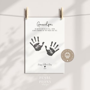 PRINTABLE Grandpa Fathers Day Handprint Footprint Art Craft, Baby ...