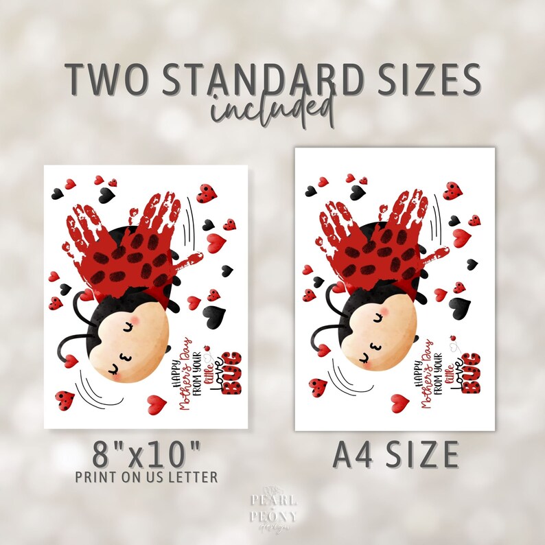 PRINTABLE Mothers Day Handprint Art Craft for Kids, Love Bug Keepsake ...