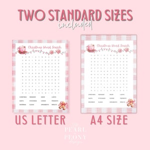 PRINTABLE Pink Christmas Party Games Bundle for Kids, Word Scramble ...