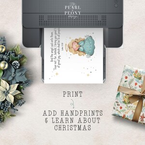 PRINTABLE Christian Christmas Handprint Art Craft, Angel Bible Verse ...