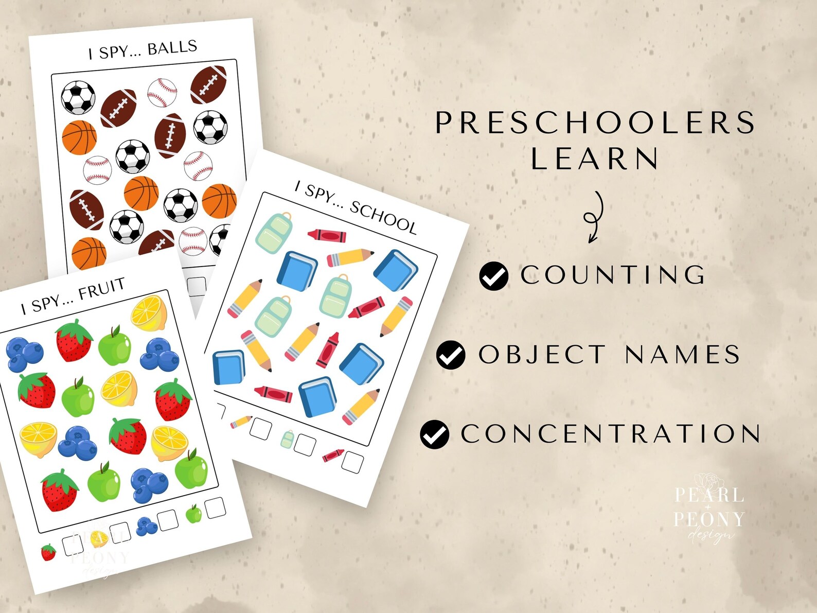 I SPY Counting Activity Sheets Bundle, Printable Game, Summer Activity ...