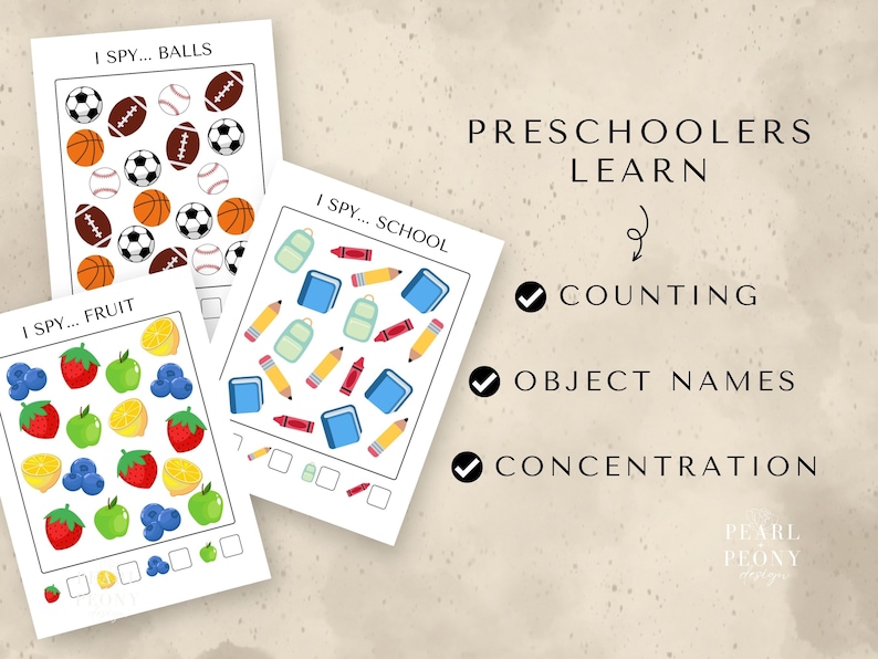 I SPY Counting Activity Sheets Bundle Printable Game Summer - Etsy