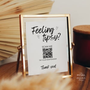 PRINTABLE Feeling Tipsy Sign Template | Tip Your Bartender Sign ...