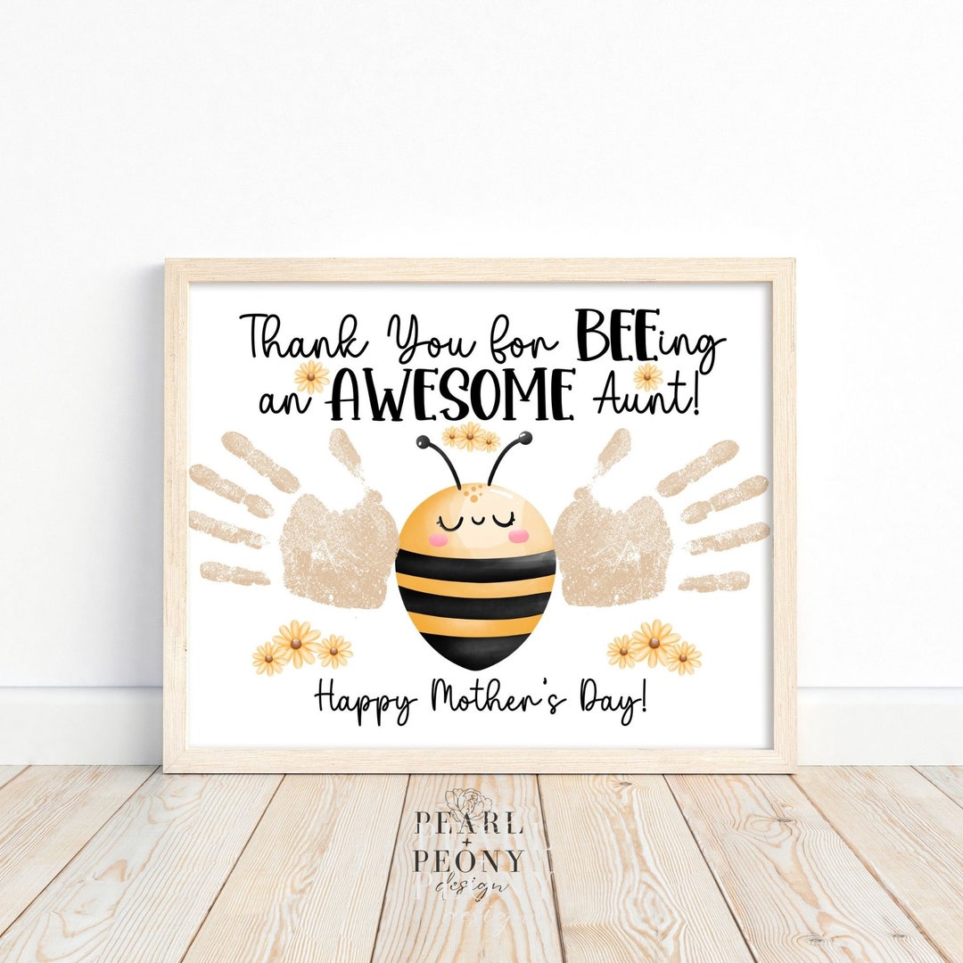 PRINTABLE Mothers Day Handprint Art Craft for Kids, Aunt Keepsake Art ...