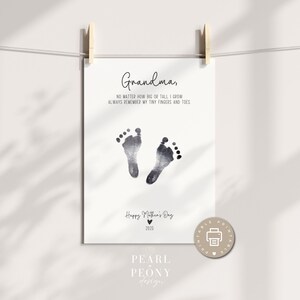 PRINTABLE Grandma Mothers Day Handprint Footprint Art Craft, Baby ...