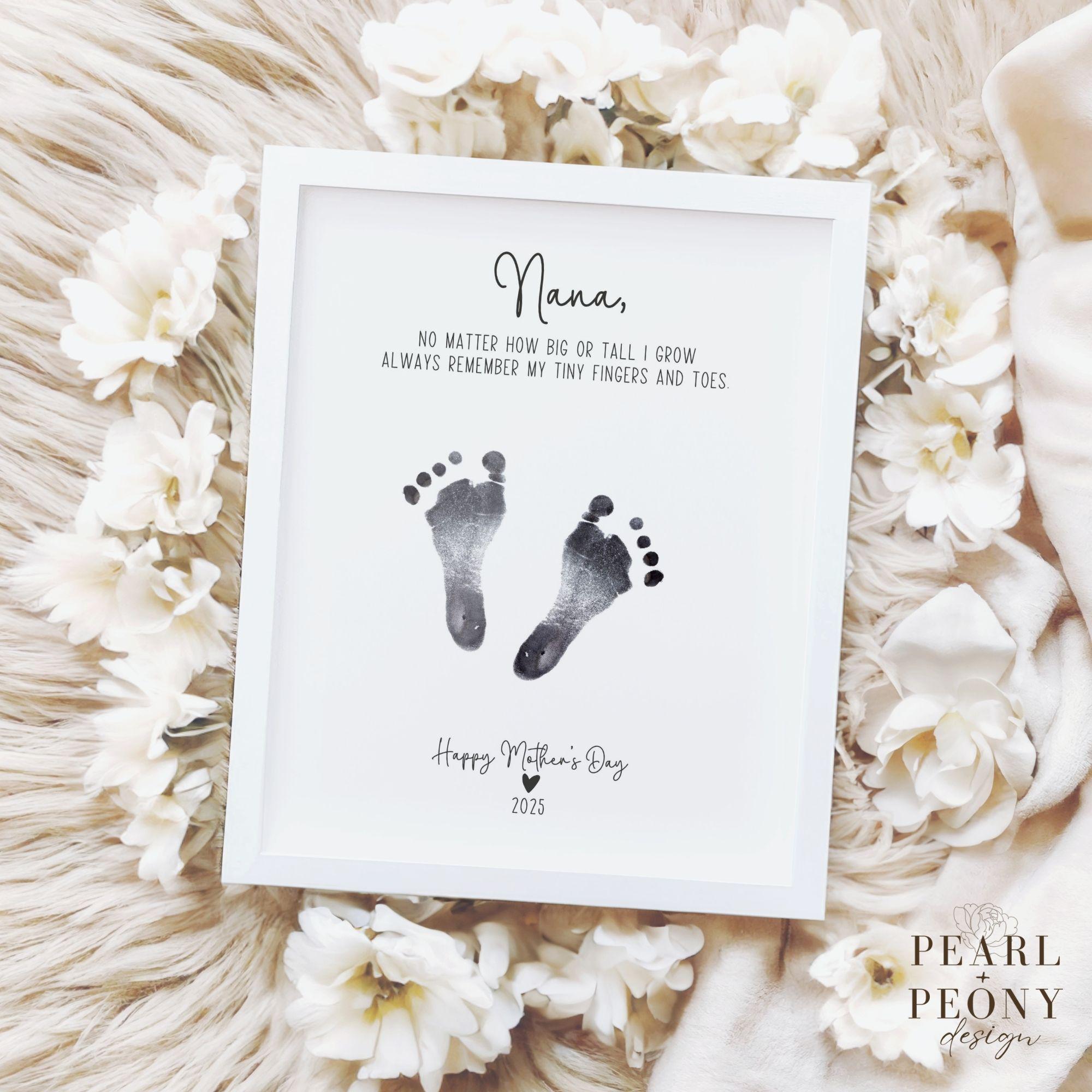 PRINTABLE Nana Mothers Day Handprint Footprint Art Craft, Baby Keepsake ...