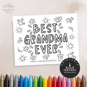 PRINTABLE Best Grandma Ever Coloring Page, Mother's Day Card From Child ...