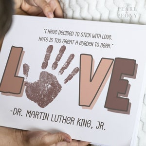 PRINTABLE MLK Day Handprint Art Craft for Kids, Black History Month ...