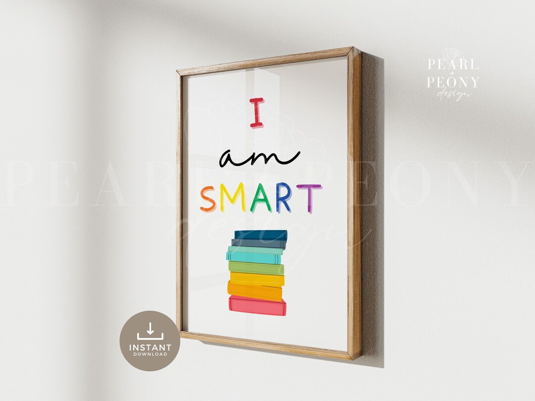 PRINTABLE I Am Smart Kids Affirmation Poster, Homeschool Printable ...