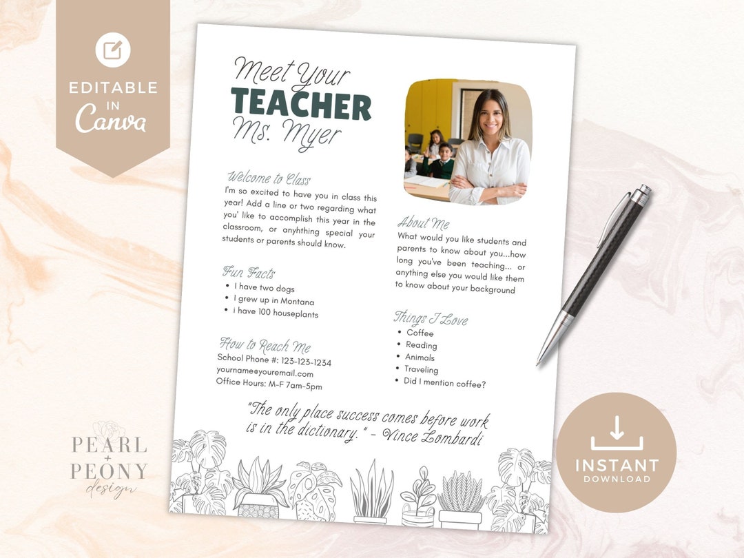 EDITABLE Meet the Teacher Template Back to School Flyer - Etsy