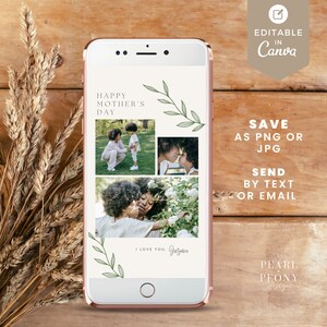 Digital Mother's Day Card Template Last Minute Mother's Day Card Photo ...