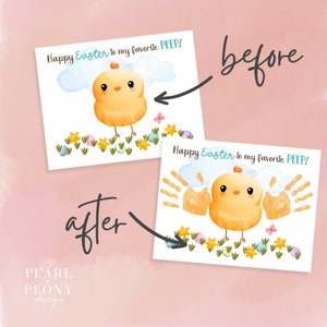 PRINTABLE Easter Handprint Art Craft for Kids, Chick Keepsake Art ...