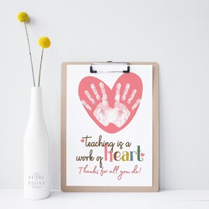 PRINTABLE Teacher Appreciation Handprint Art Craft, Keepsake Art ...