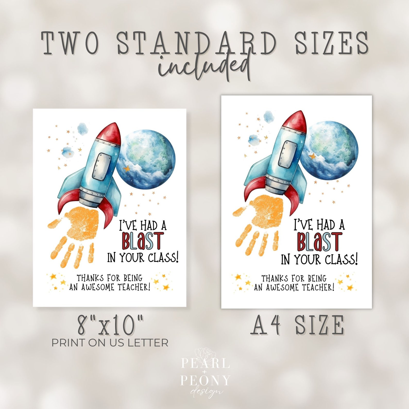 PRINTABLE Teacher Appreciation Handprint Art Craft, Keepsake Art ...