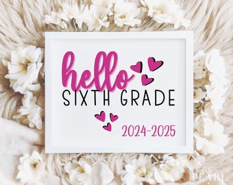 6TH GRADE Chalkboard Sign - Etsy