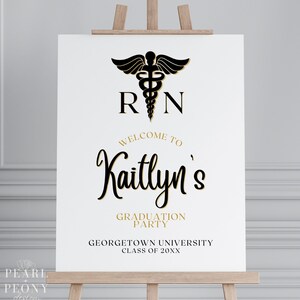 EDITABLE Nursing School Graduation Party Welcome Sign Template | RN ...
