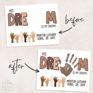 PRINTABLE MLK Day Handprint Art Craft for Kids, Black History Month ...
