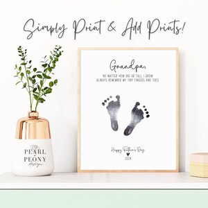 PRINTABLE Grandpa Fathers Day Handprint Footprint Art Craft, Baby ...