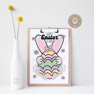 PRINTABLE Retro Easter Handprint Art Craft for Kids, Bunny Footprint ...