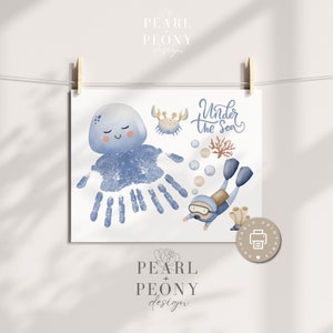 PRINTABLE Under the Sea Handprint Art Craft for Kids, Sea Life, Toddler ...