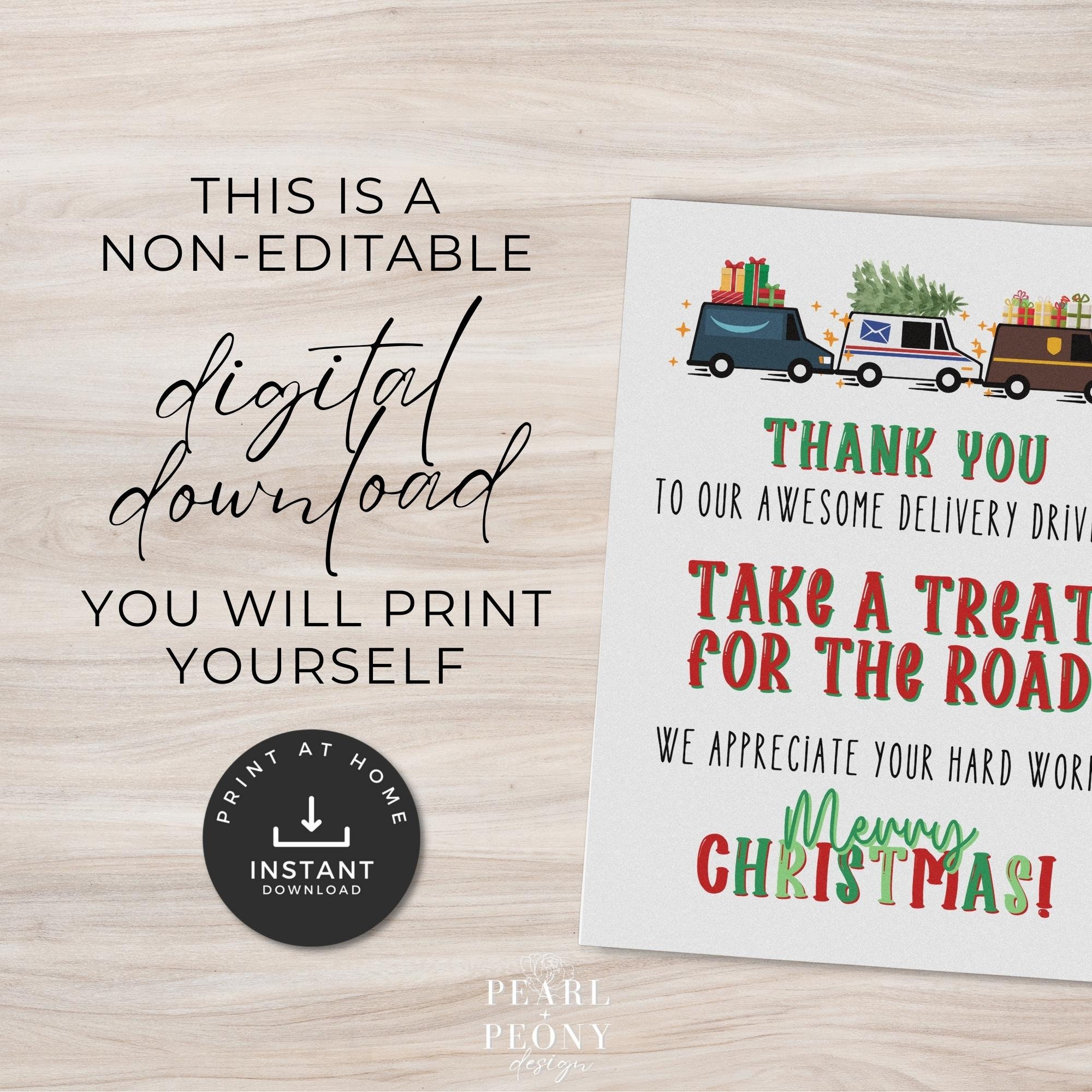 PRINTABLE Delivery Driver Snack Sign, Please Take a Treat Thank You ...